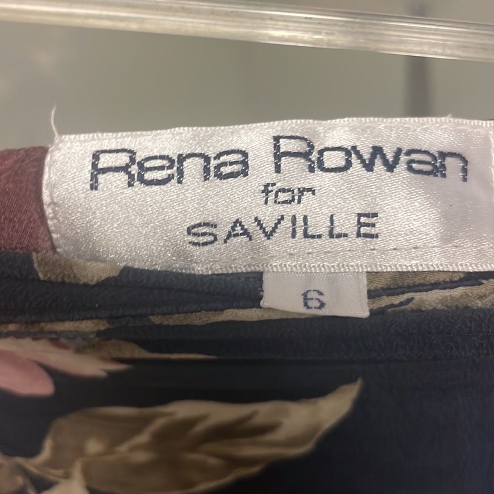 Rena Rowan For Saville Silk Skirt Navy Blue With Tan … - Gem